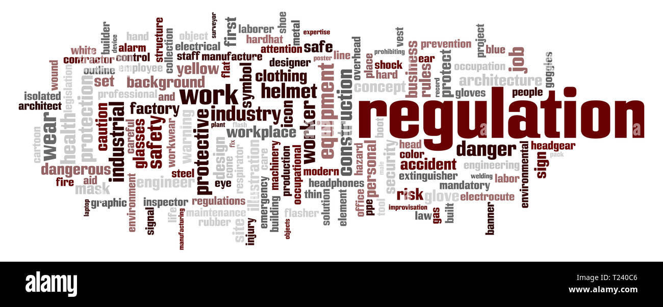 Regulation word cloud. Creative illustration of idea word lettering ...