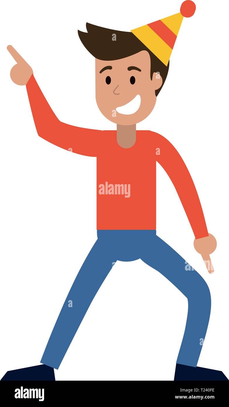 man with birthday hat cartoon Stock Vector Image & Art - Alamy