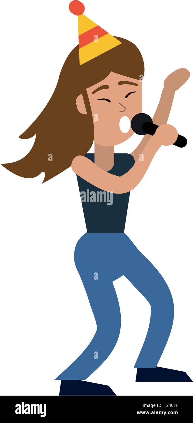happy woman in birthday cartoon Stock Vector Image & Art - Alamy