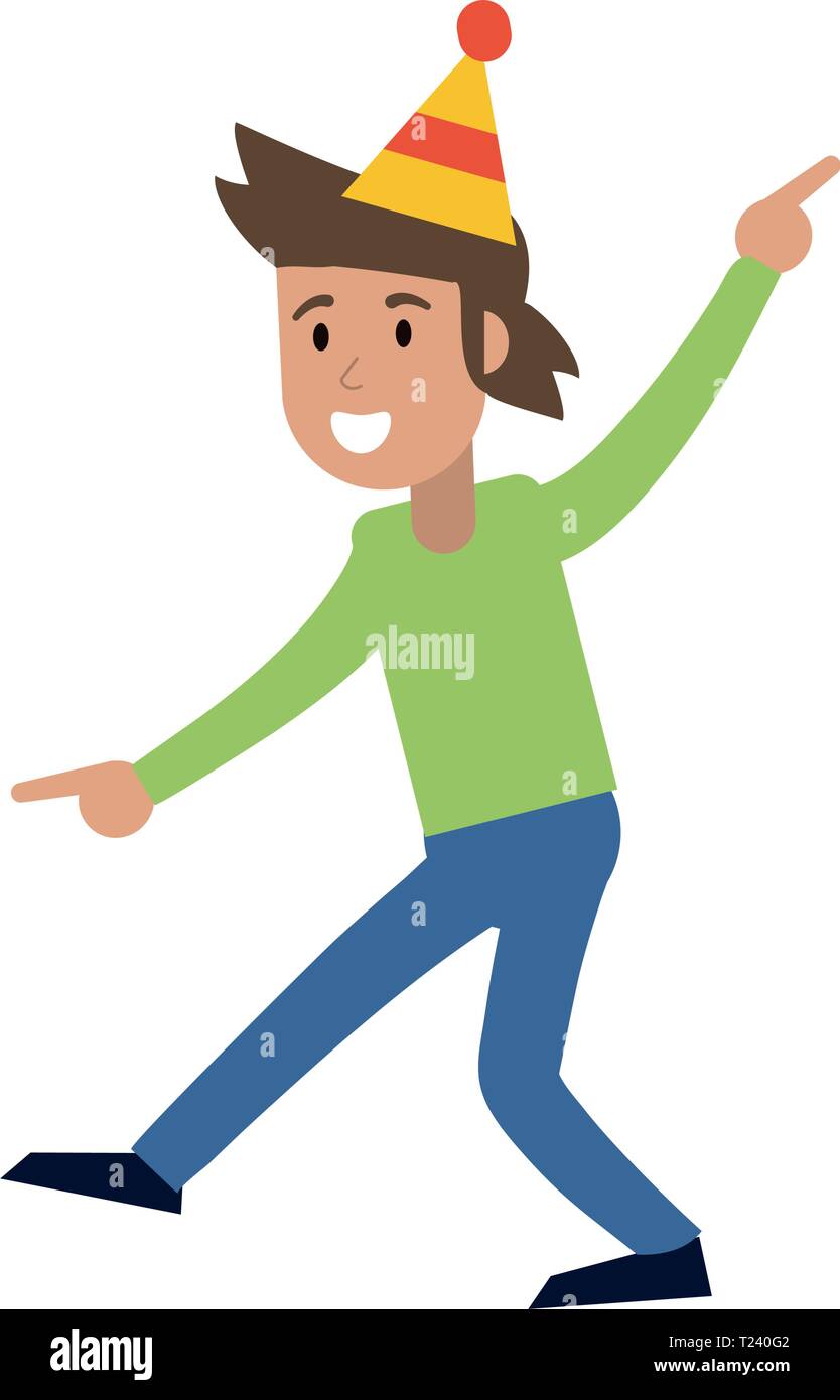 man with birthday hat cartoon Stock Vector Image & Art - Alamy