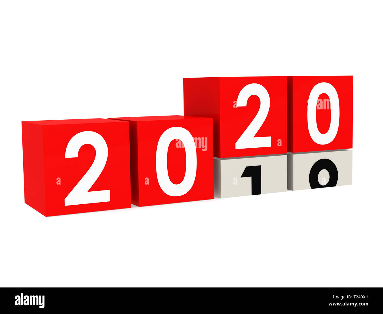 Year 2020 is coming on white, 3D rendering Stock Photo - Alamy