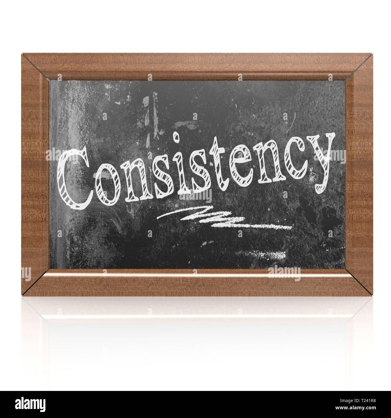 Consistency text written on blackboard, 3D rendering Stock Photo - Alamy