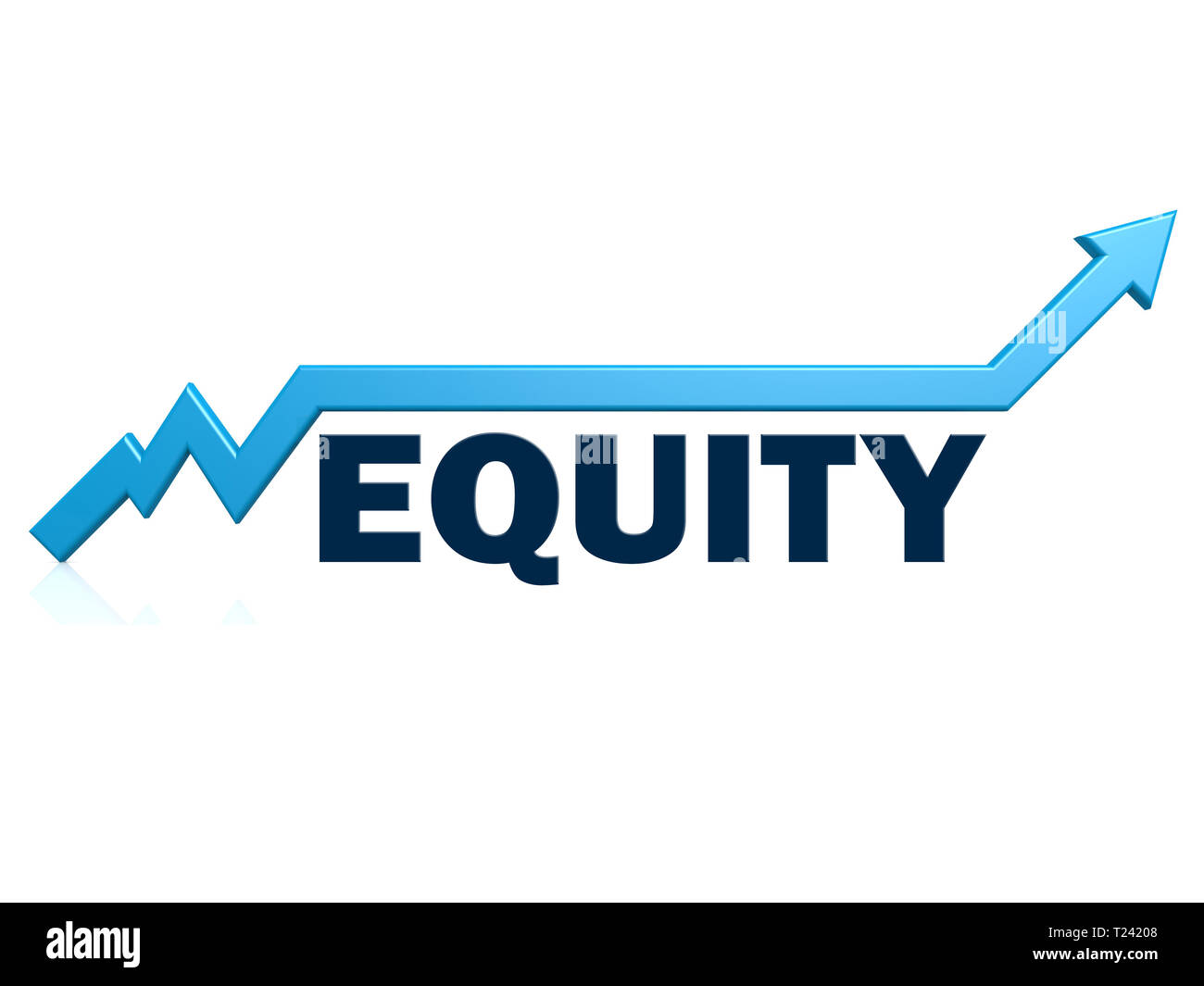 Equity word with blue grow arrow, 3D rendering Stock Photo - Alamy