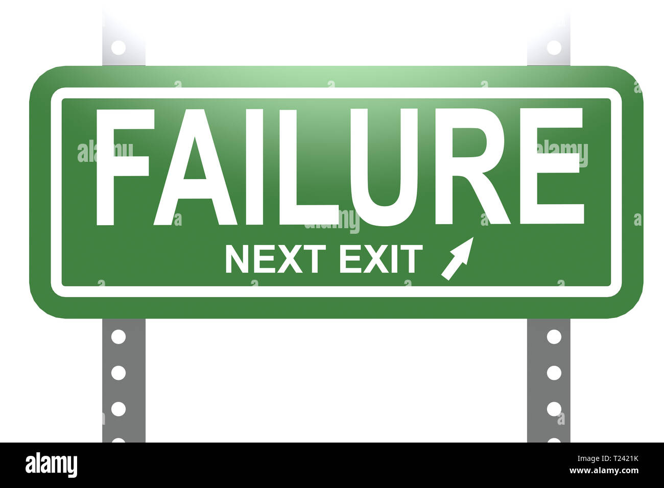 Failure word with green sign board isolated , 3D rendering Stock Photo ...