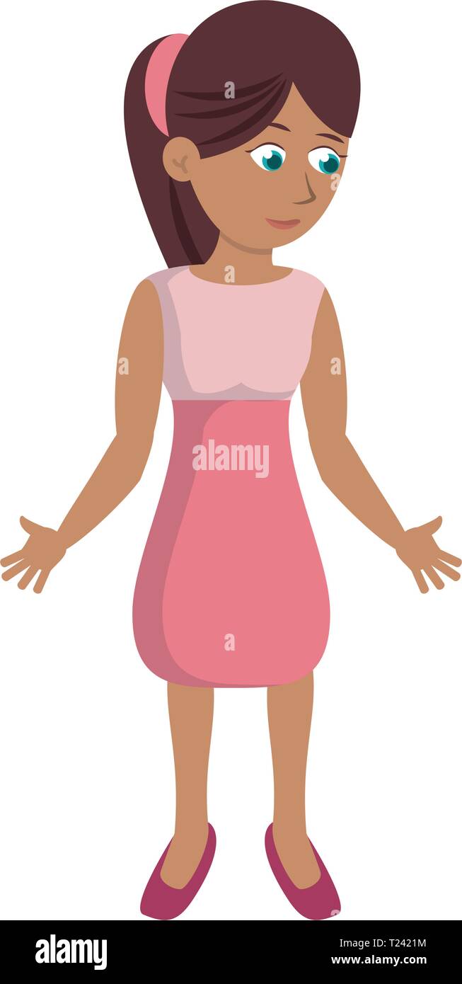 Cute girl with dress cartoon Stock Vector Image & Art - Alamy