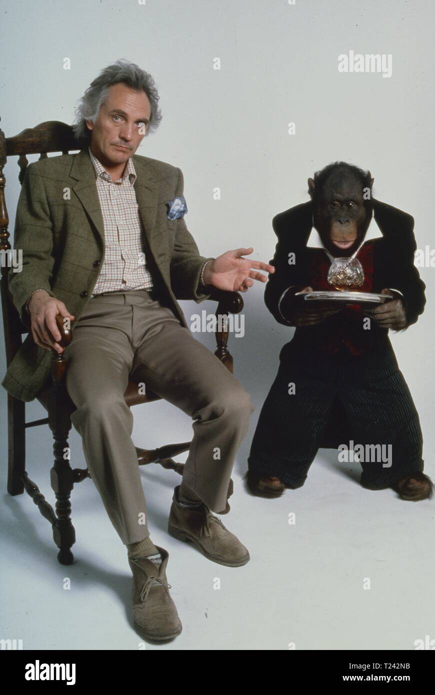 Link (1986) Terence Stamp, Locke the Orangutan, Date: 1986 Stock Photo ...