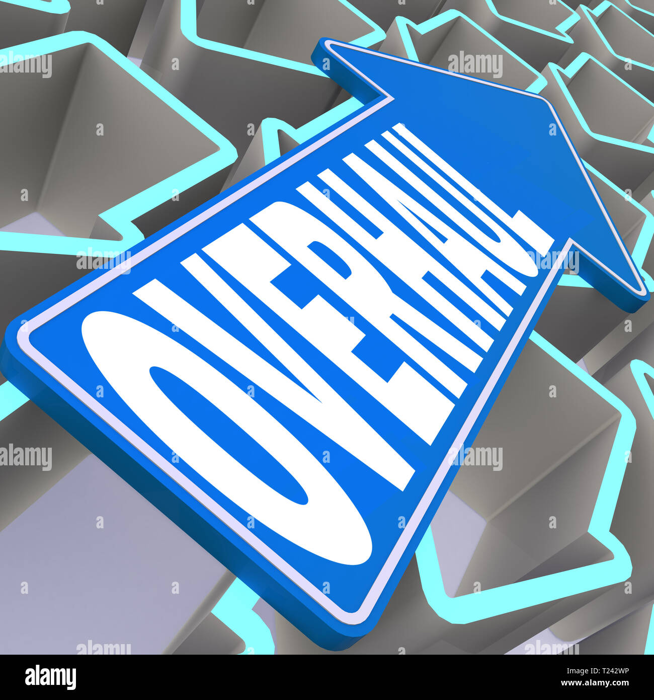 Overhaul word with blue arrow, 3D rendering Stock Photo - Alamy