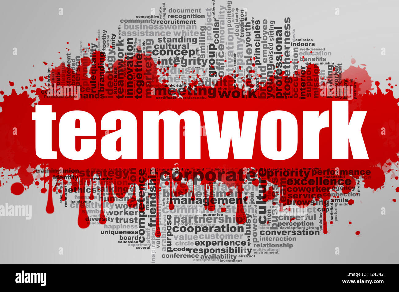Teamwork word cloud. Creative illustration of idea word lettering ...