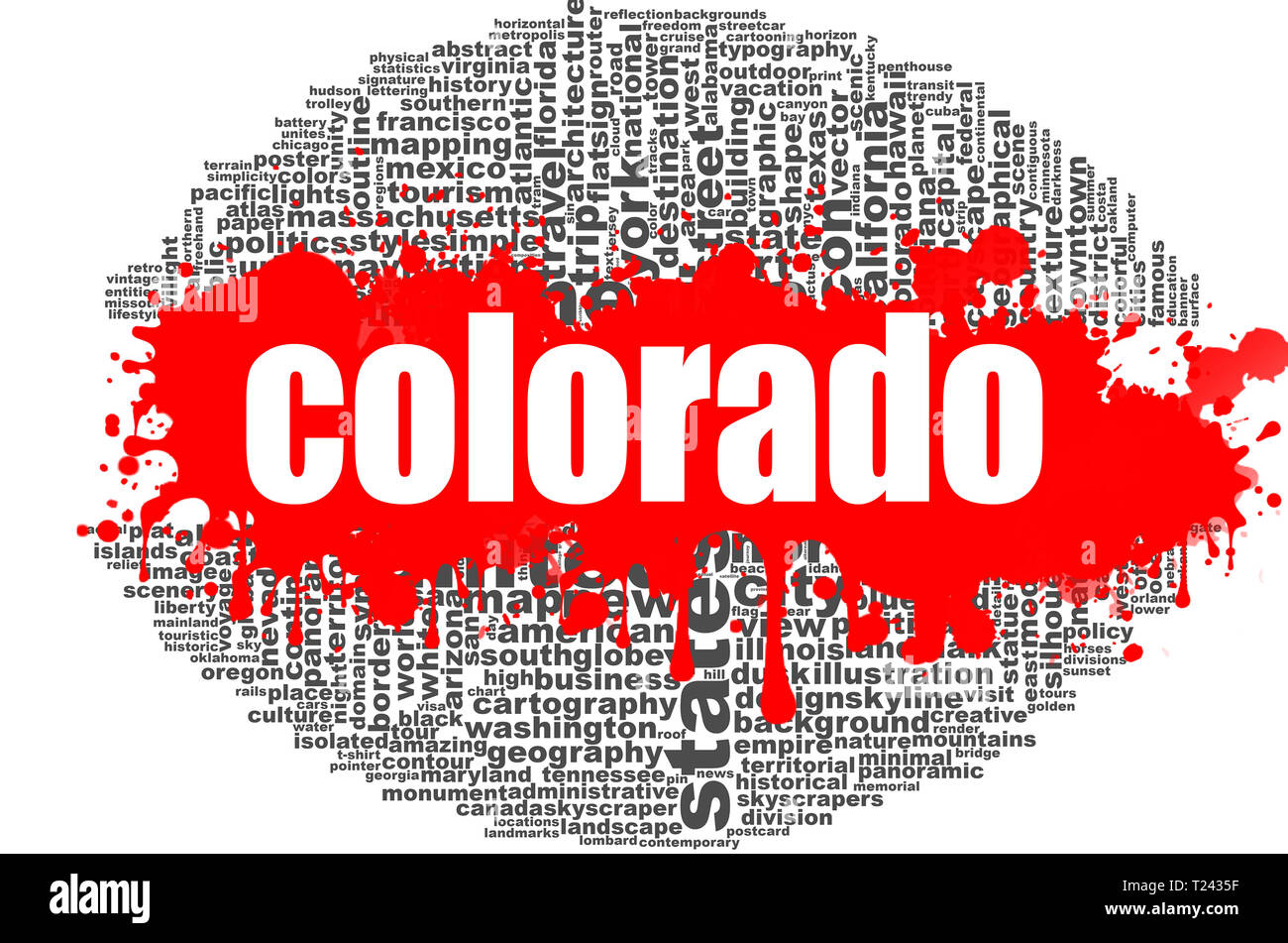 Colorado word cloud design. Creative illustration of idea word ...