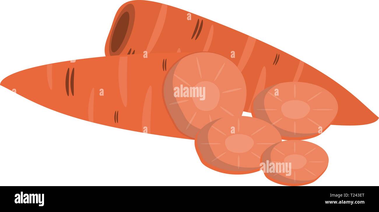 Carrots slices vegetable cartoon Stock Vector Image & Art - Alamy