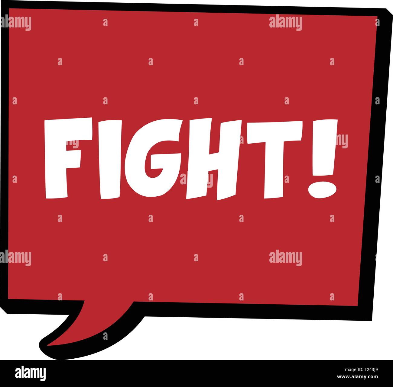 red comic bubble chat fight video game theme vector Stock Vector Image ...
