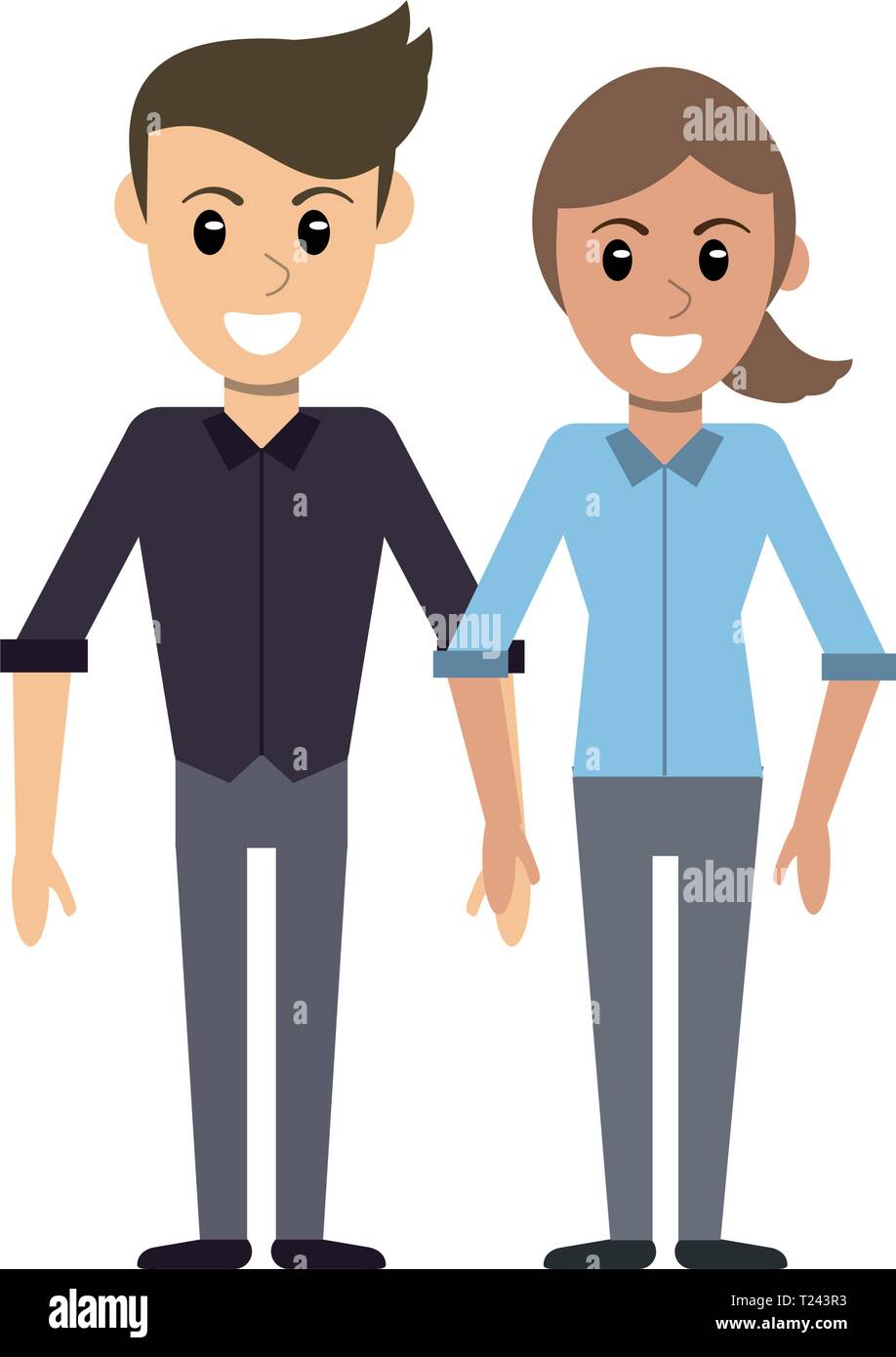 Couple boyfriend and girlfriend cartoon Stock Vector Image & Art - Alamy