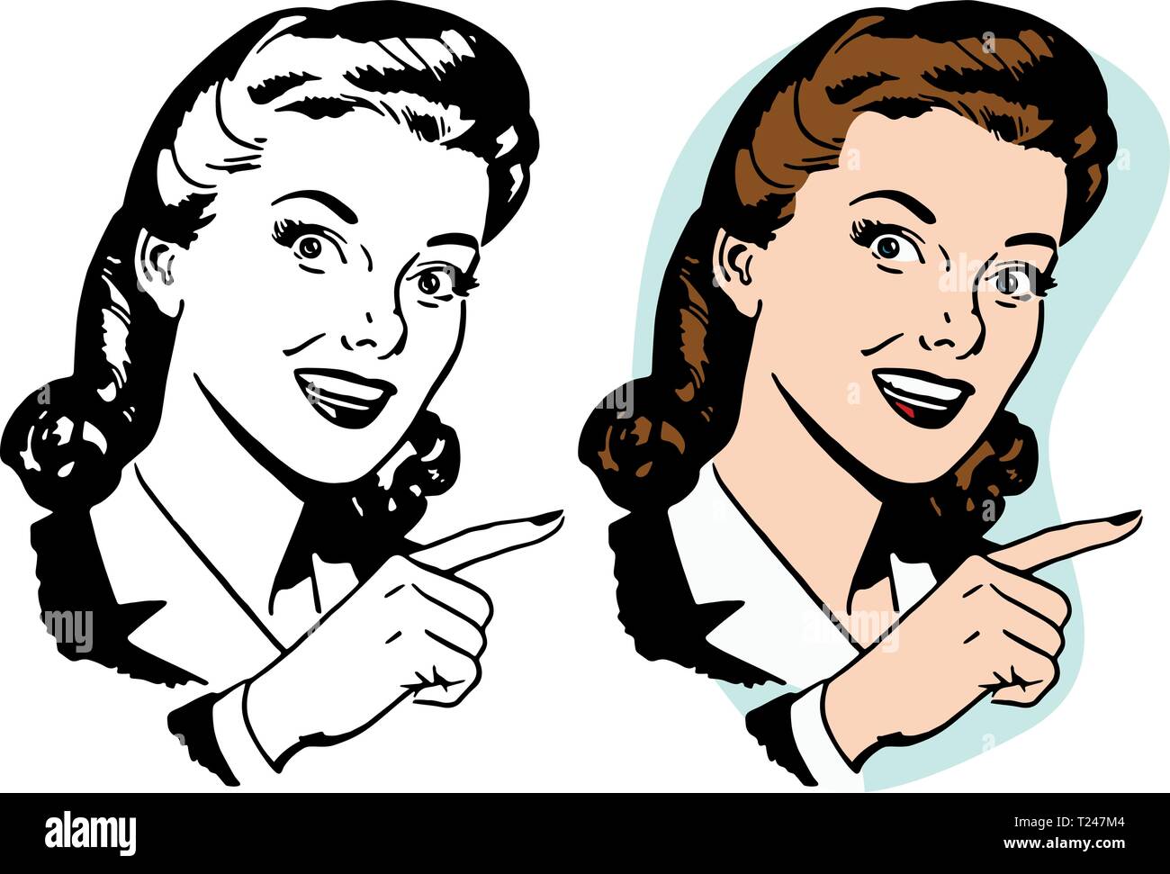 Cartoon face 1950s hi-res stock photography and images - Alamy