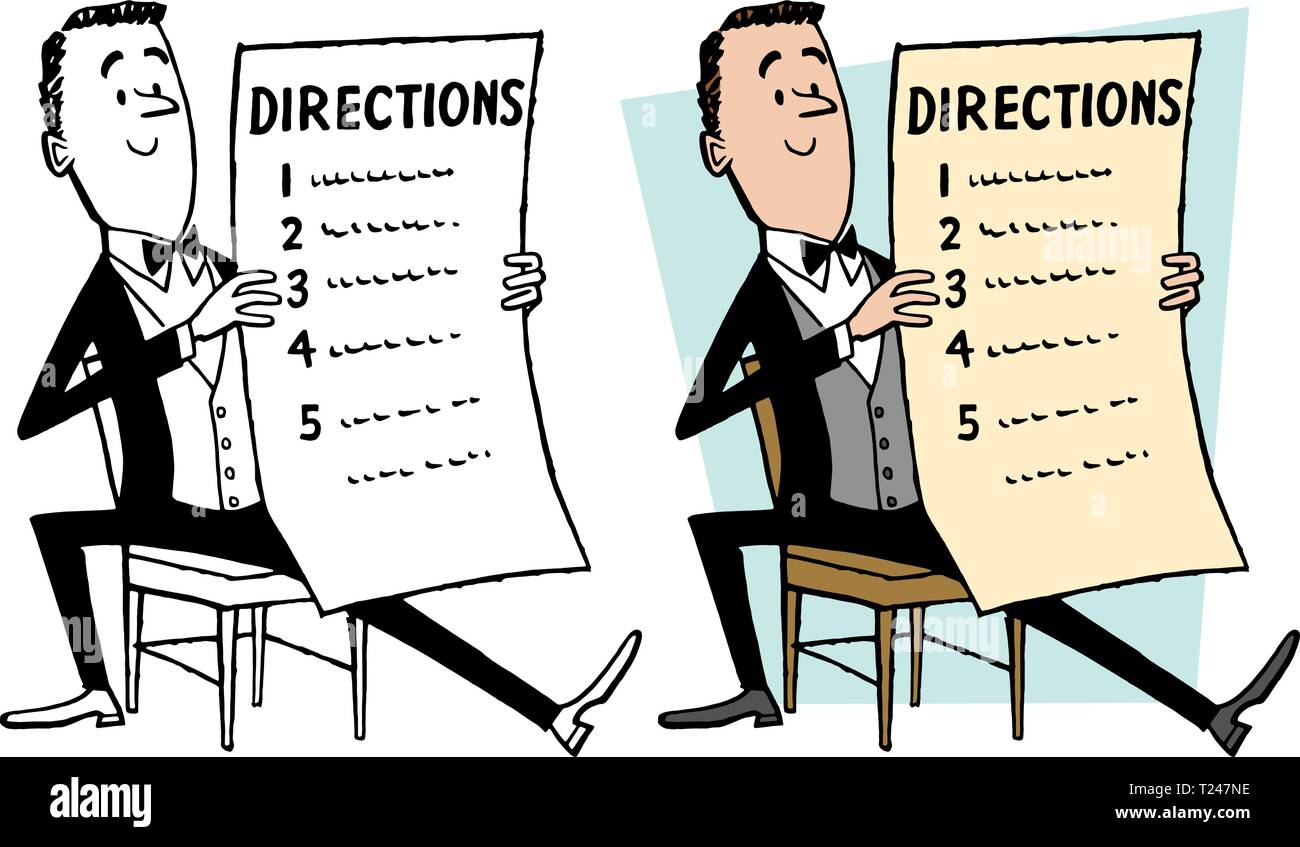 A businessman reading a list of directions Stock Vector Image & Art - Alamy