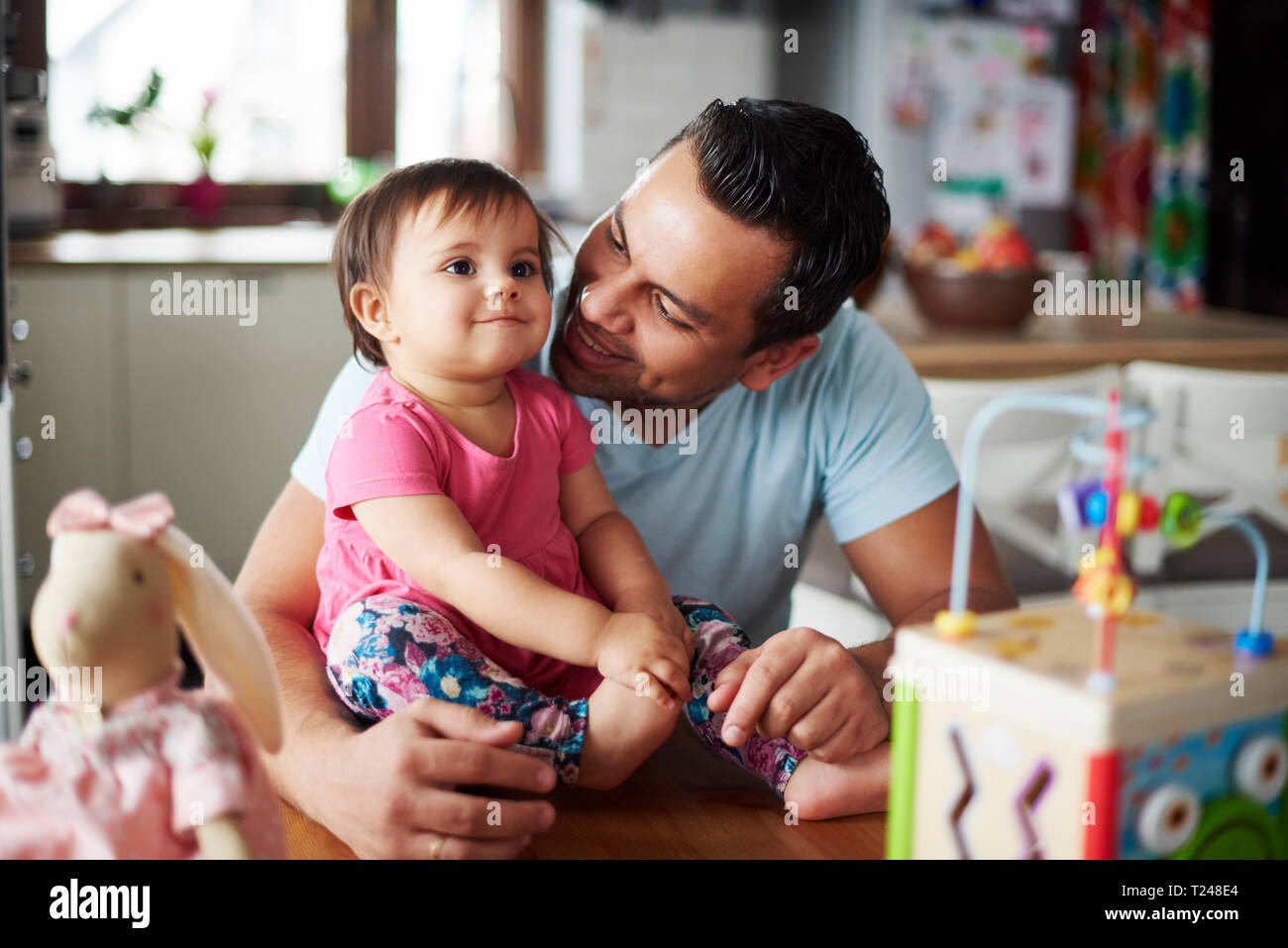 Girl father smiling hi-res stock photography and images - Alamy