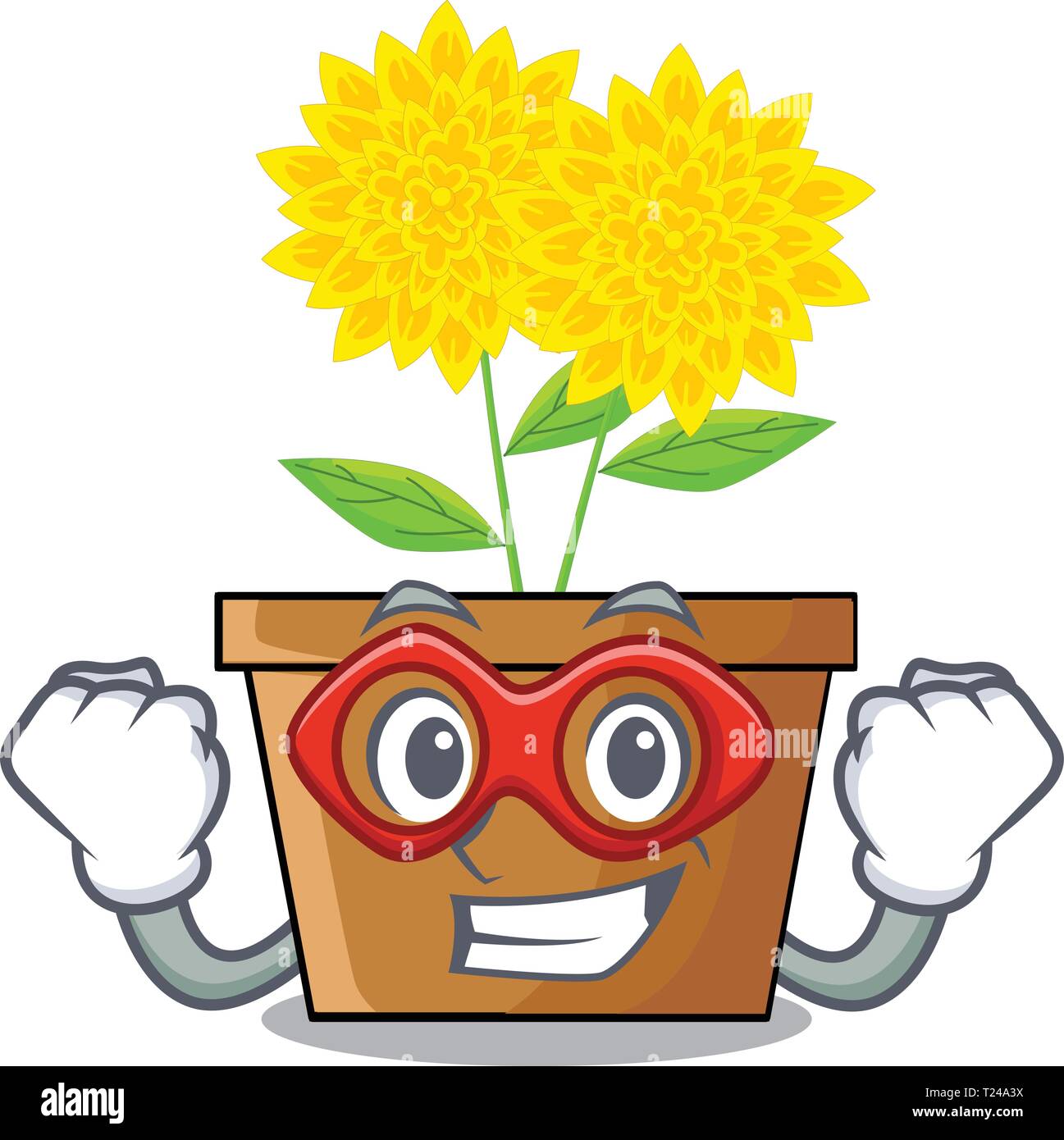 Super hero dahlia flower isolated in the cartoon Stock Vector Image ...