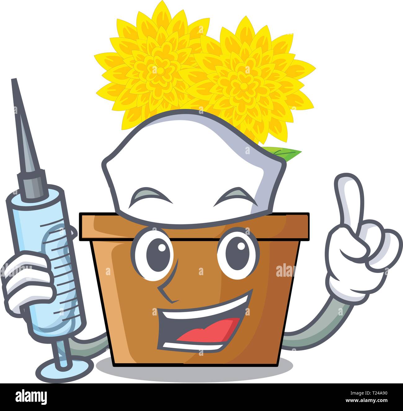 Nurse dahlia flower isolated in the cartoon Stock Vector Image & Art ...