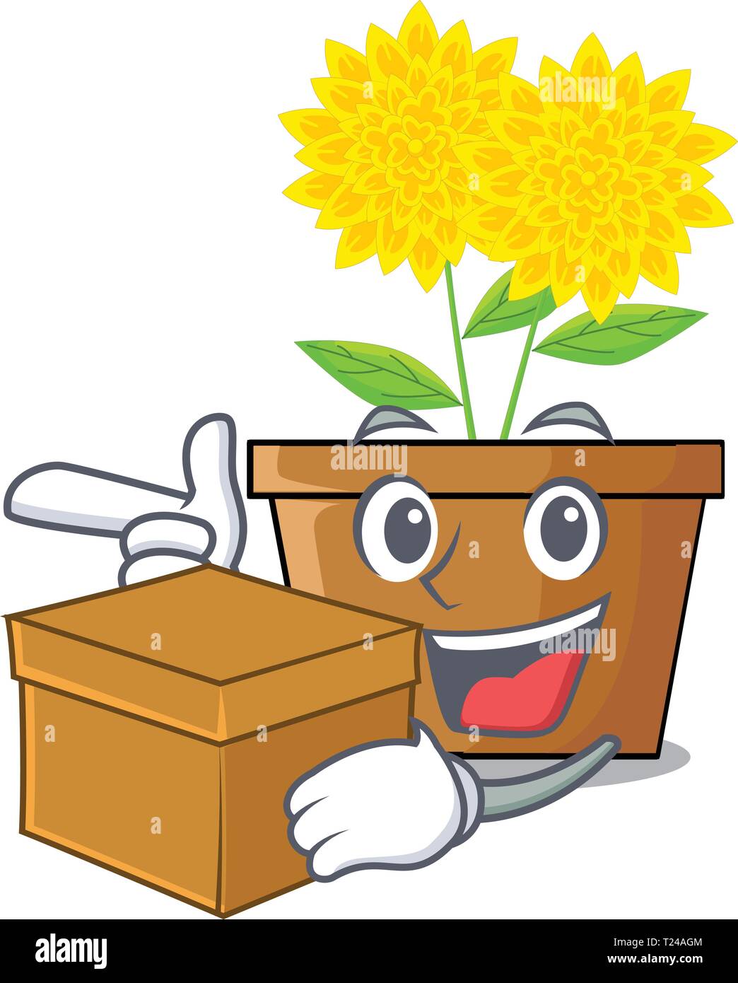 With box dahlia flower isolated in the cartoon Stock Vector Image & Art ...