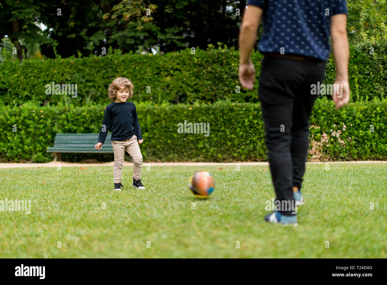 Father and son playing football hi-res stock photography and images - Alamy
