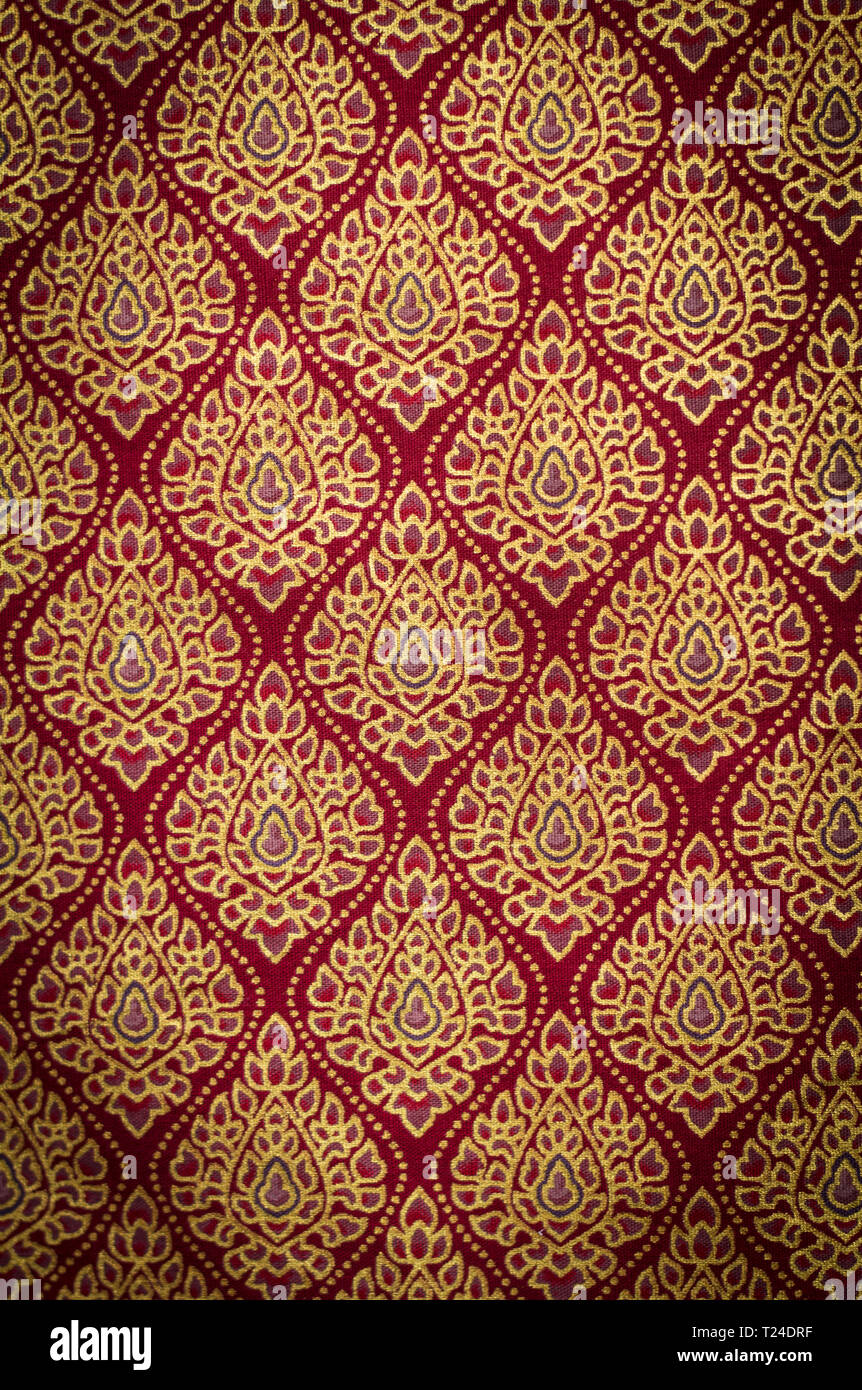 Thai pattern on fabric,texture and background Stock Photo - Alamy