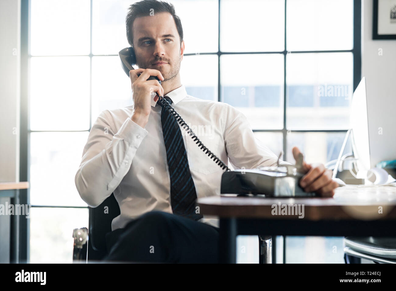 Vintage office telephone hi-res stock photography and images - Alamy