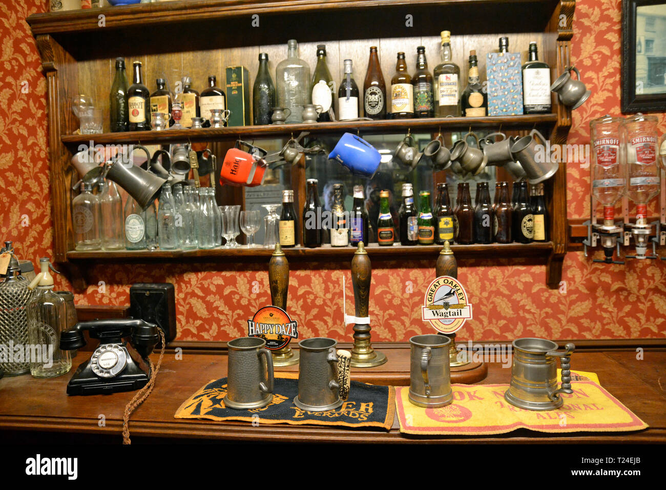 The bar in the Victorian Shopping Street at Milton Keynes Museum ...