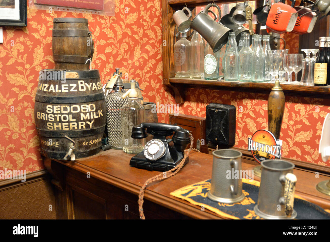The bar in the Victorian Shopping Street at Milton Keynes Museum ...