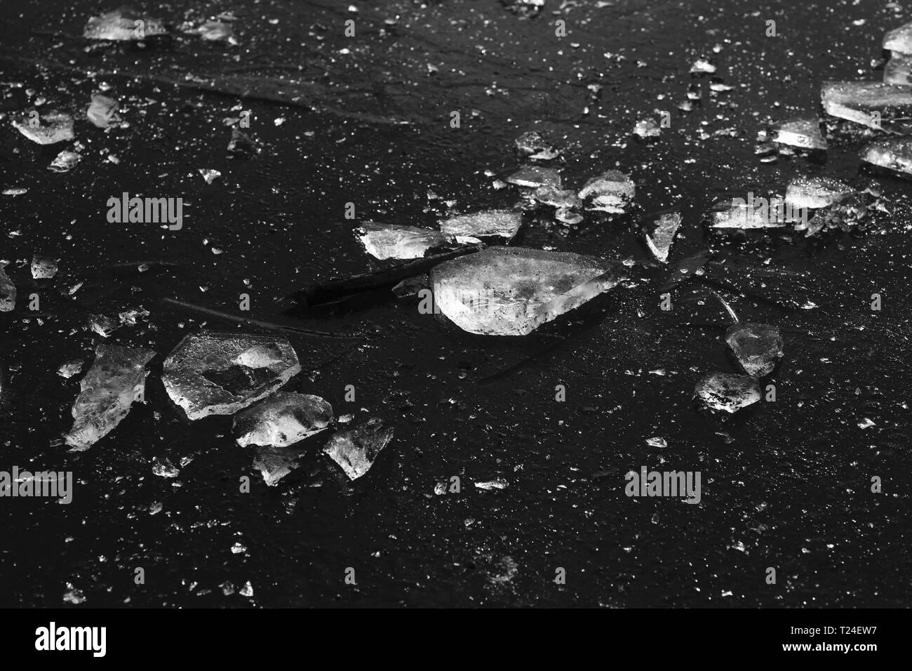 Ice-covered surface of frozen lake, close-up Stock Photo - Alamy