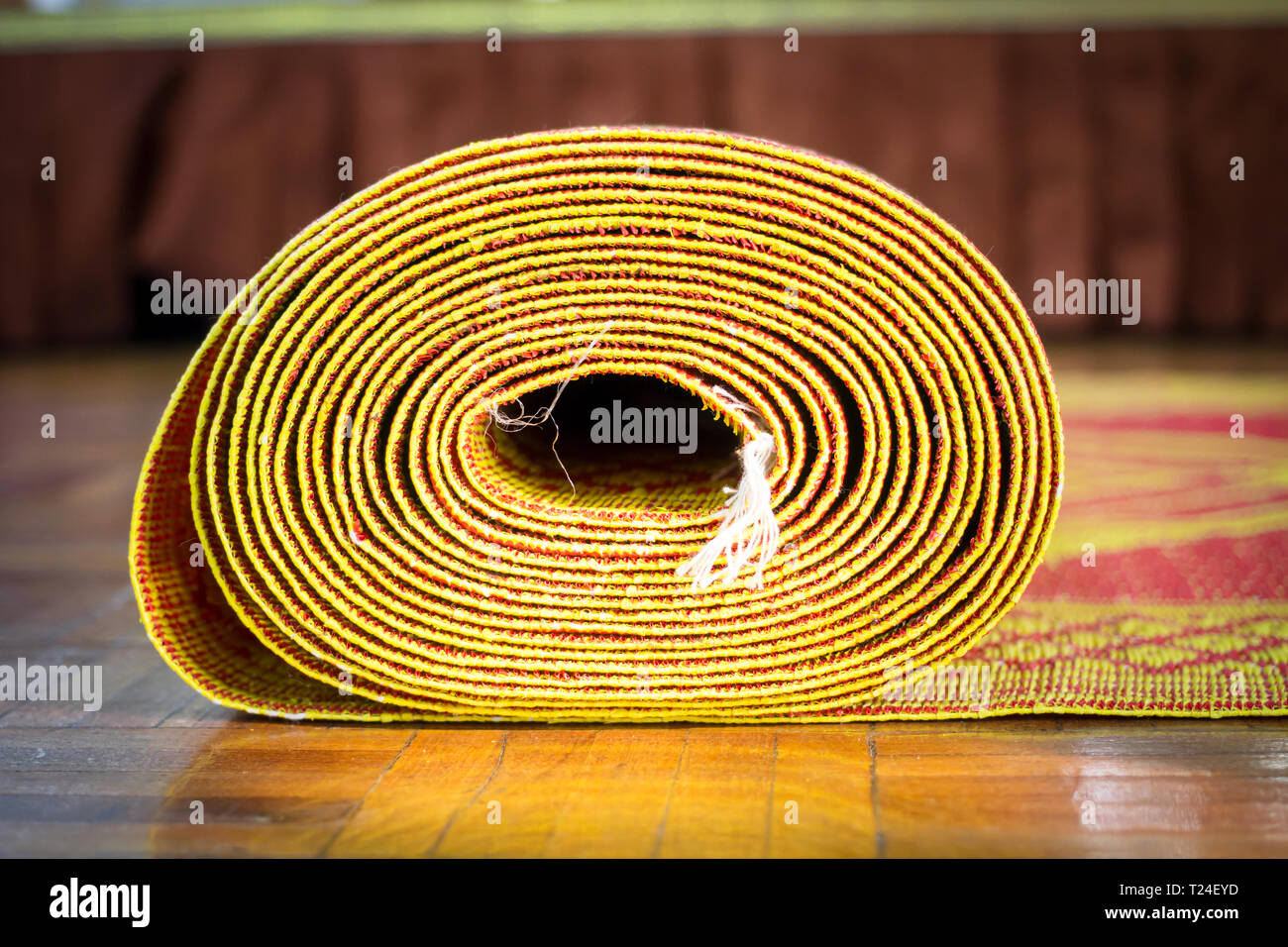 Rolled mat,equipment in home Stock Photo - Alamy