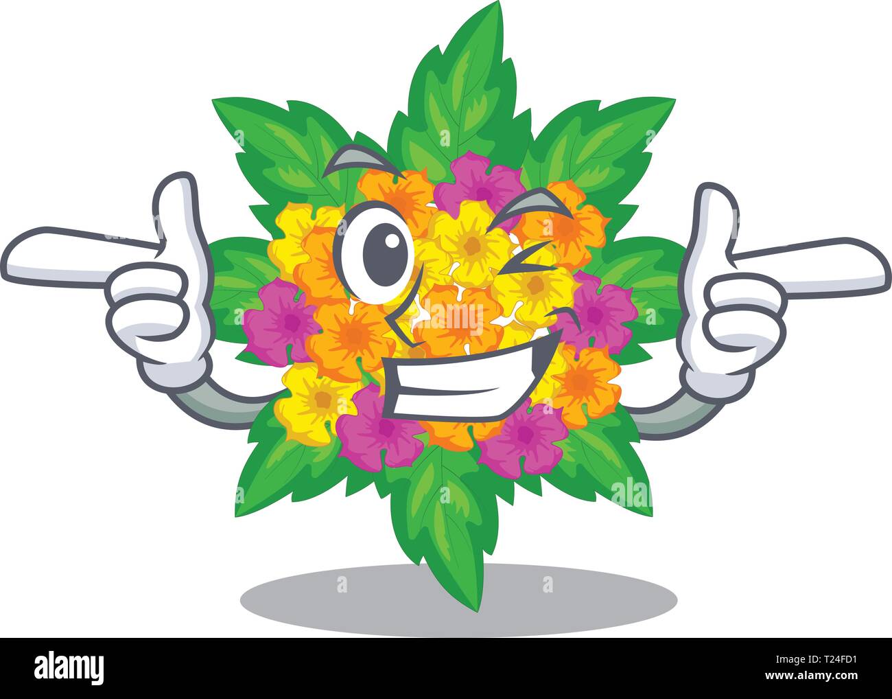 Wink lantana flowers stick on cartoon stem Stock Vector Image & Art - Alamy