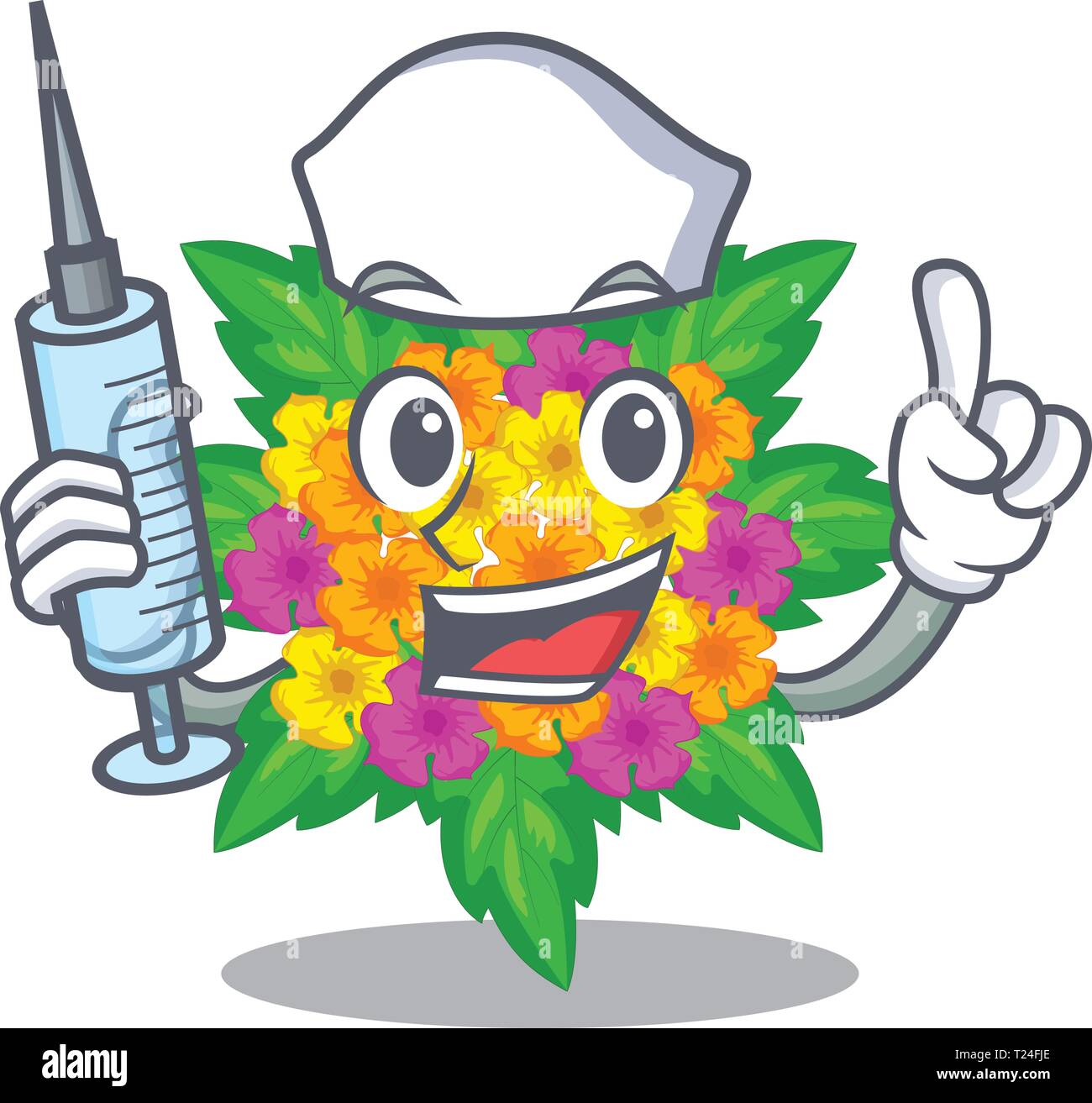 Nurse lantana flowers stick on cartoon stem Stock Vector Image & Art ...