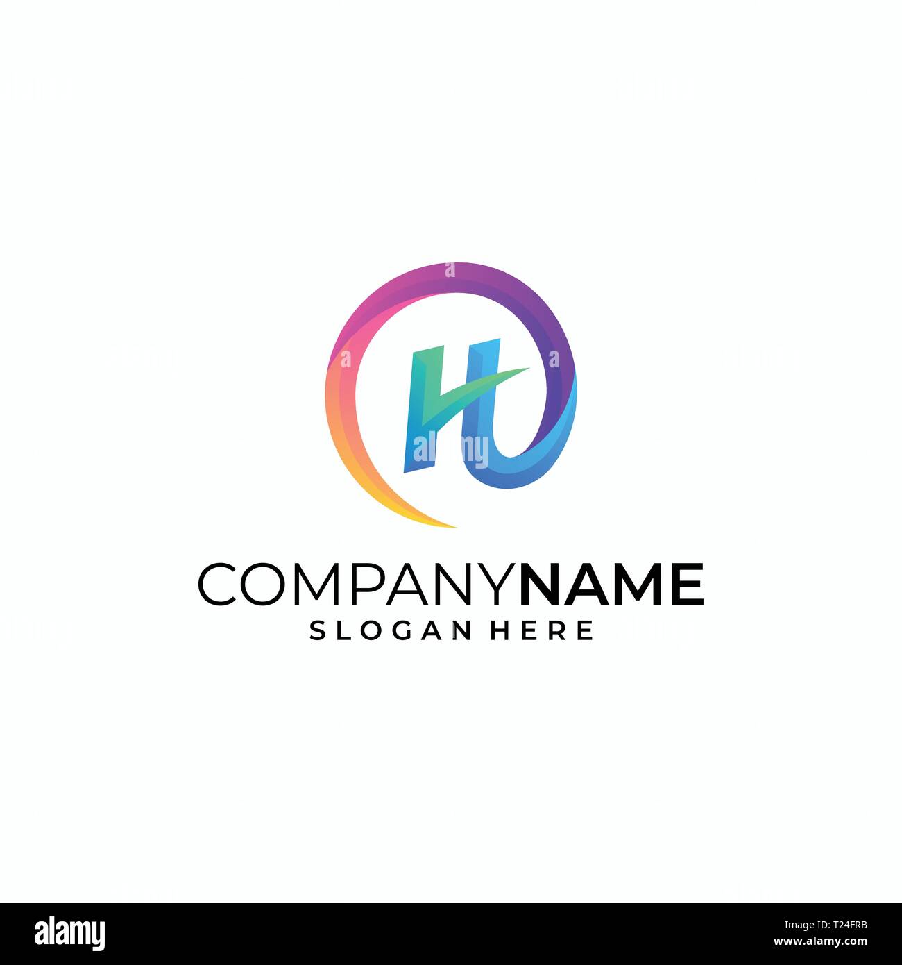 Letter H color Concept illustration vector Design template. Suitable ...