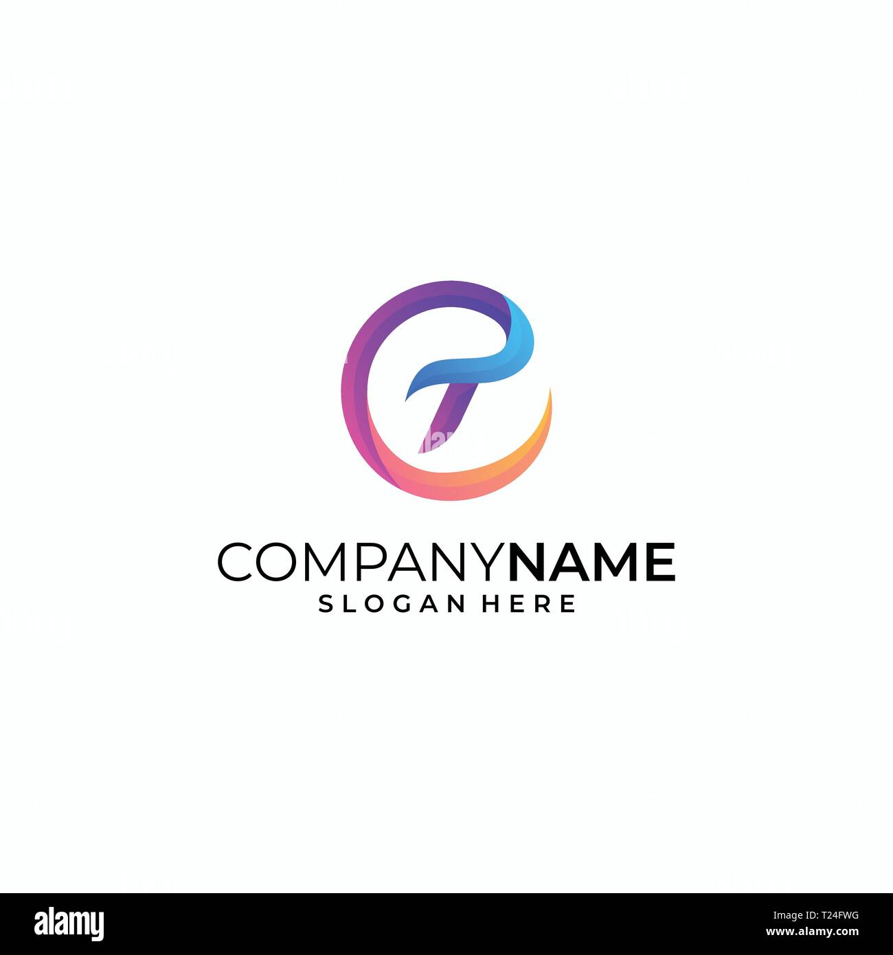 Letter T color Concept illustration vector Design template. Suitable ...