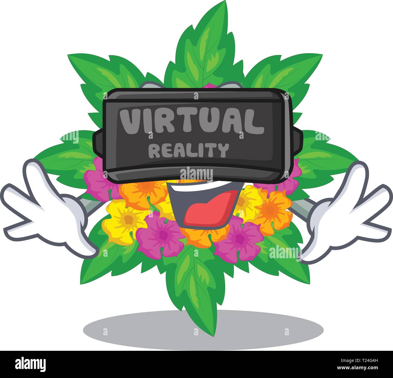 Virtual reality lantana flowers in the cartoon shape Stock Vector Image ...