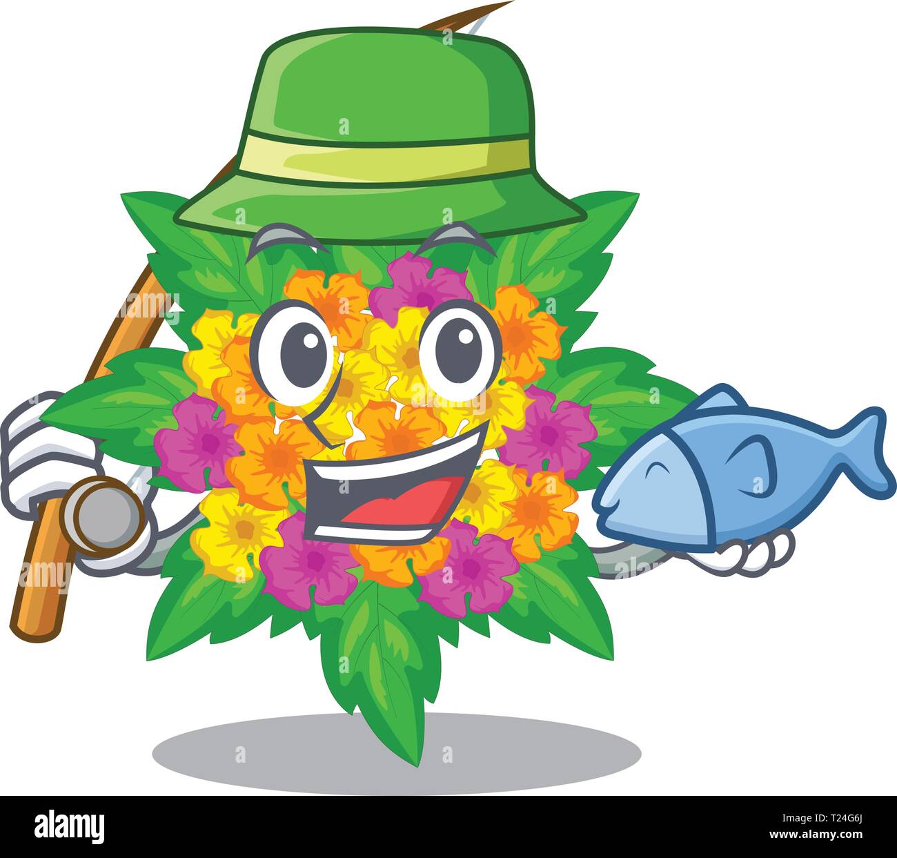 Fishing lantana flowers in the cartoon shape Stock Vector Image & Art ...