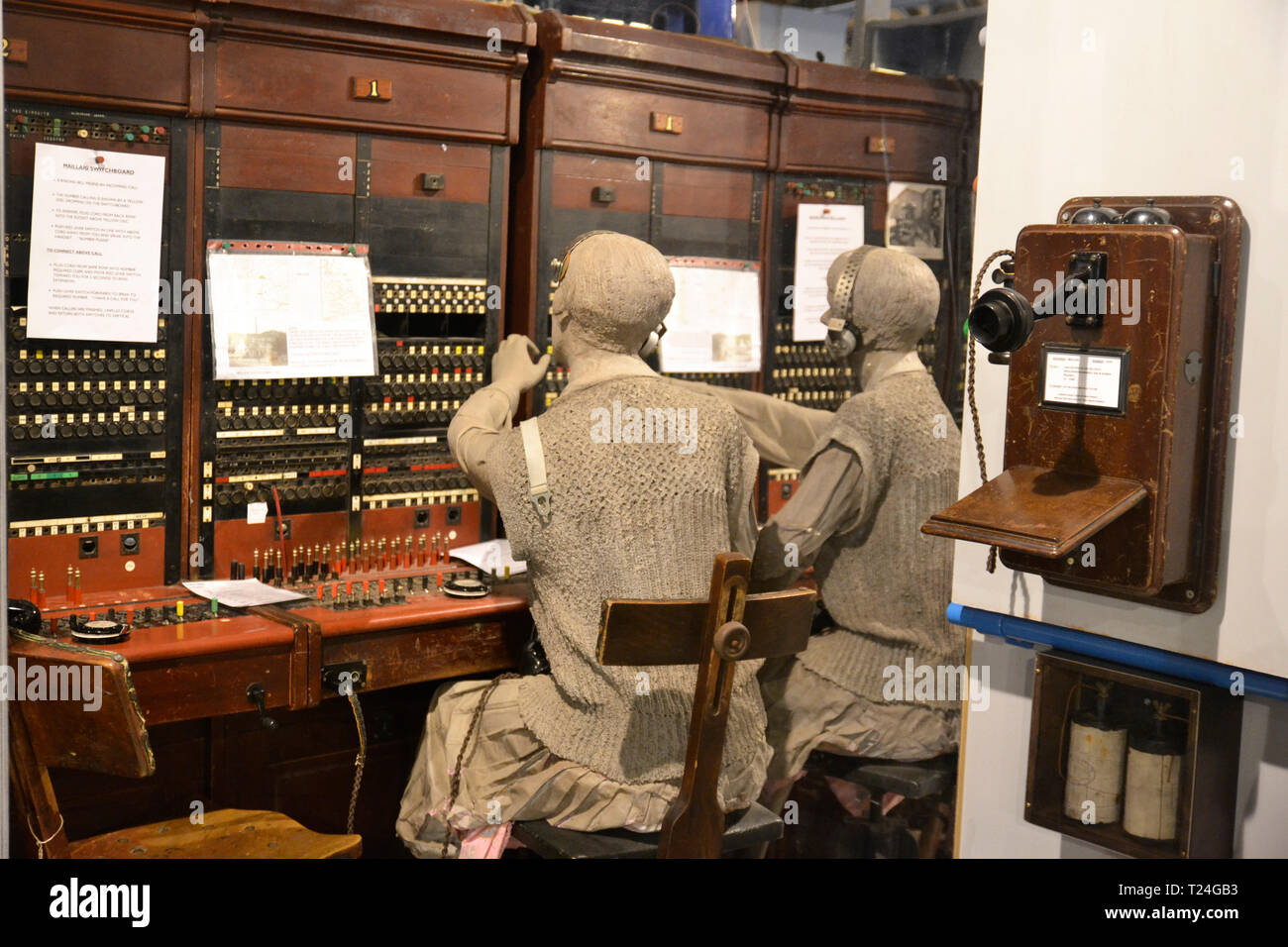 View of a historic telephone exchange / switchboard / operator services ...