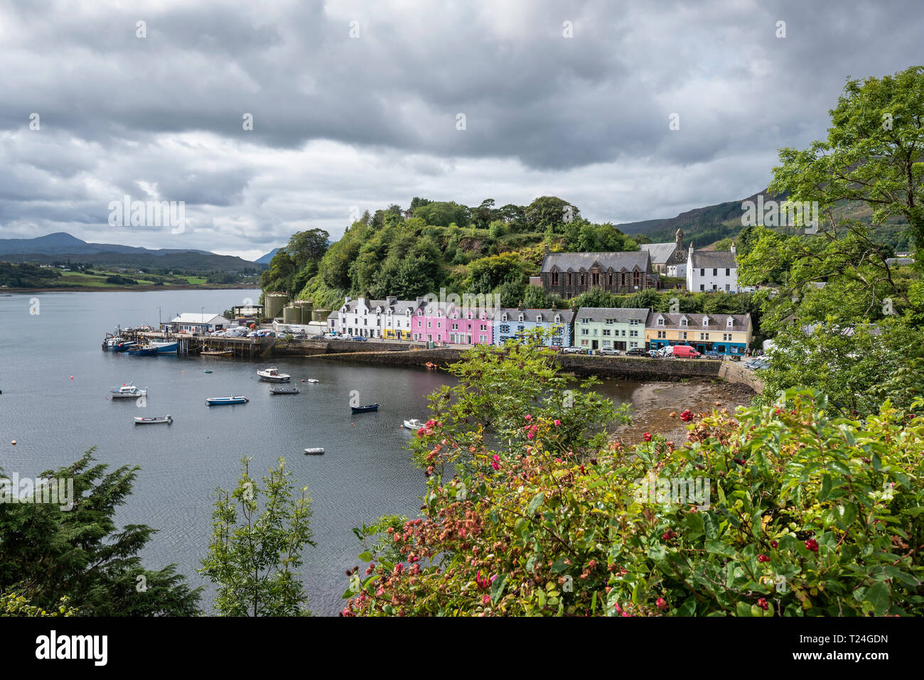 United Kingdom, Scotland, Isle of Skye, Portree, Harbour Stock Photo ...