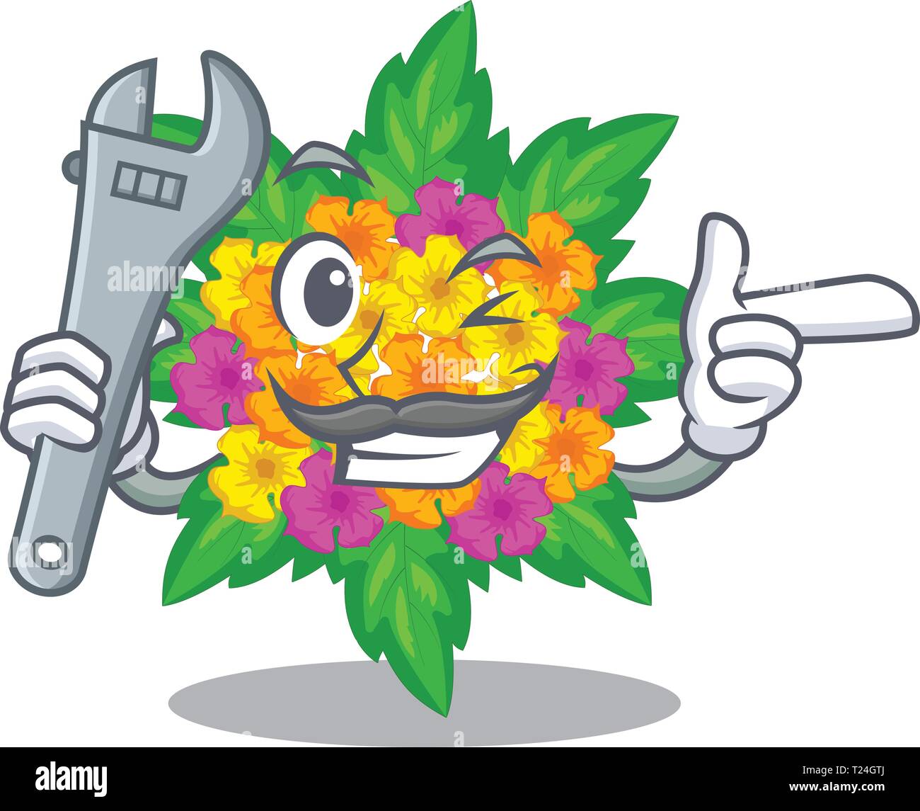 Mechanic lantana flowers isolated with the character Stock Vector Image ...