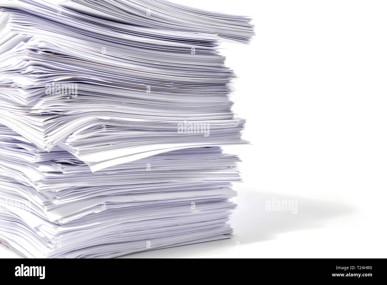 Stack of Documents isolated on white background Stock Photo - Alamy