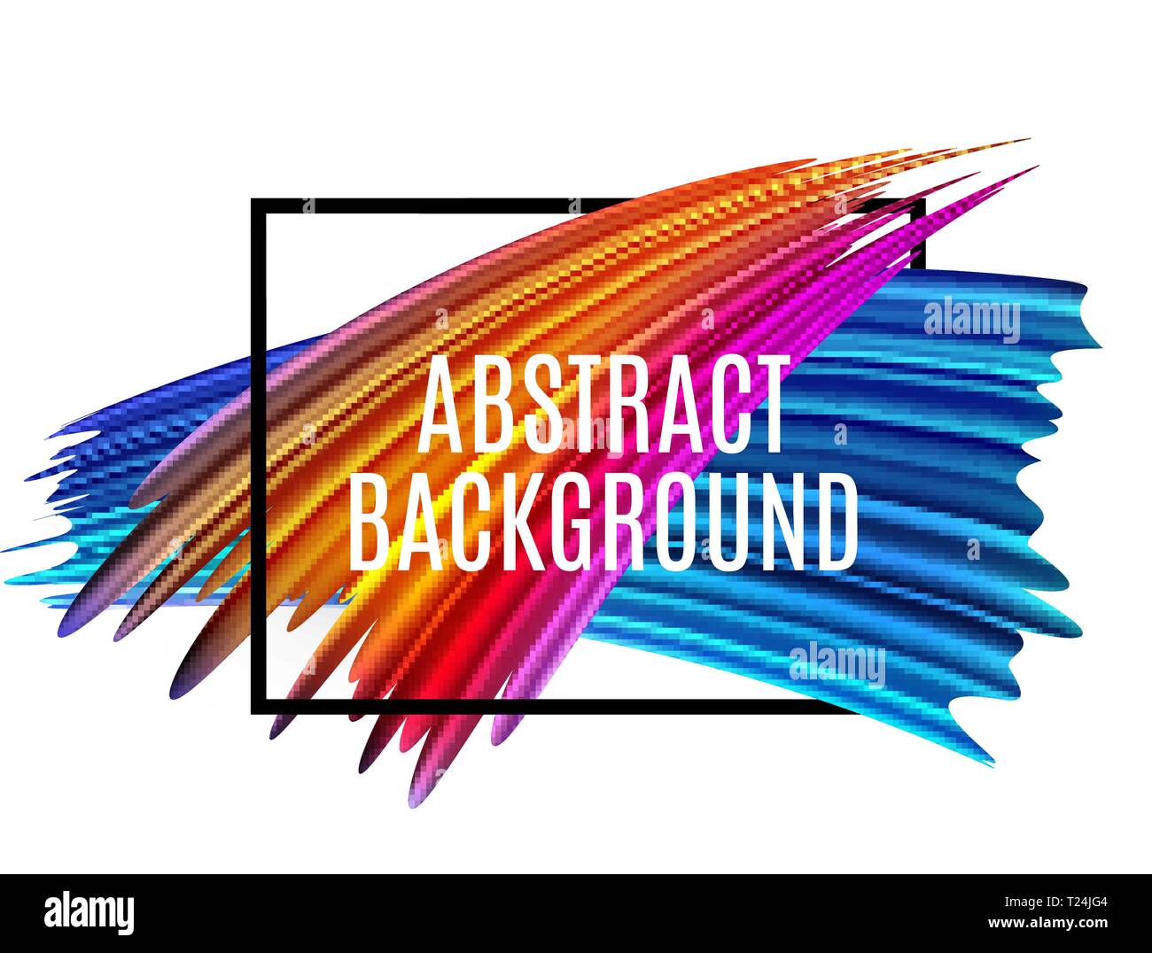 Abstract spectrum brush strokes Textured Art Frame Background. Vector ...