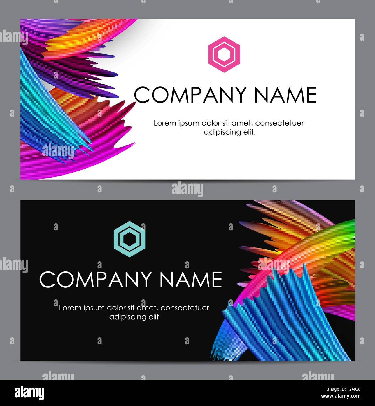 Abstract spectrum brush strokes Textured Card Background. Vector ...