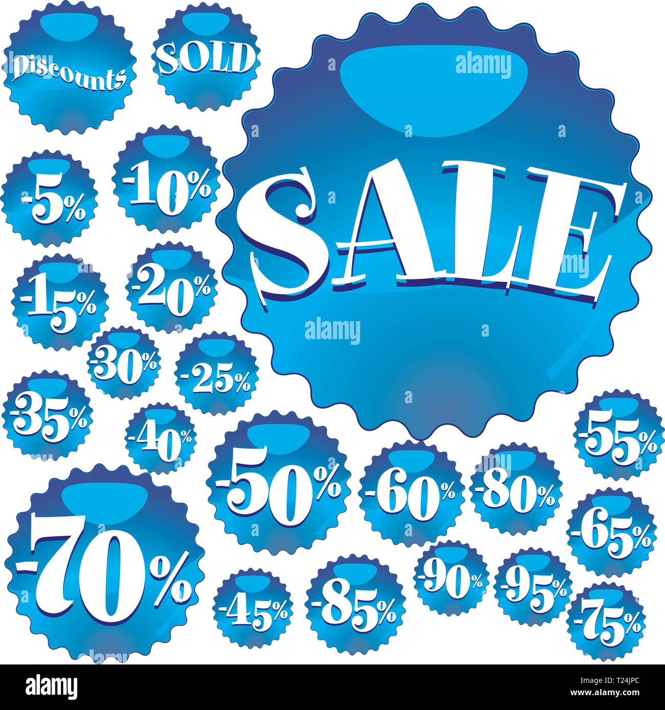 Big blue Sale stickers, vector illustration Stock Vector Image & Art ...