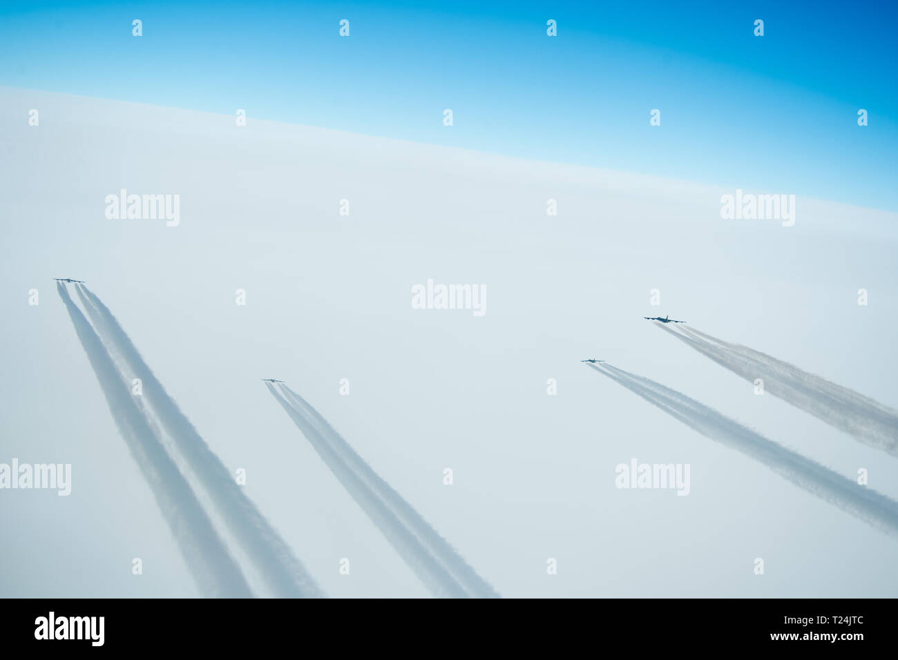 Four B-52 Stratofortresses deployed from Barksdale Air Force Base, La ...