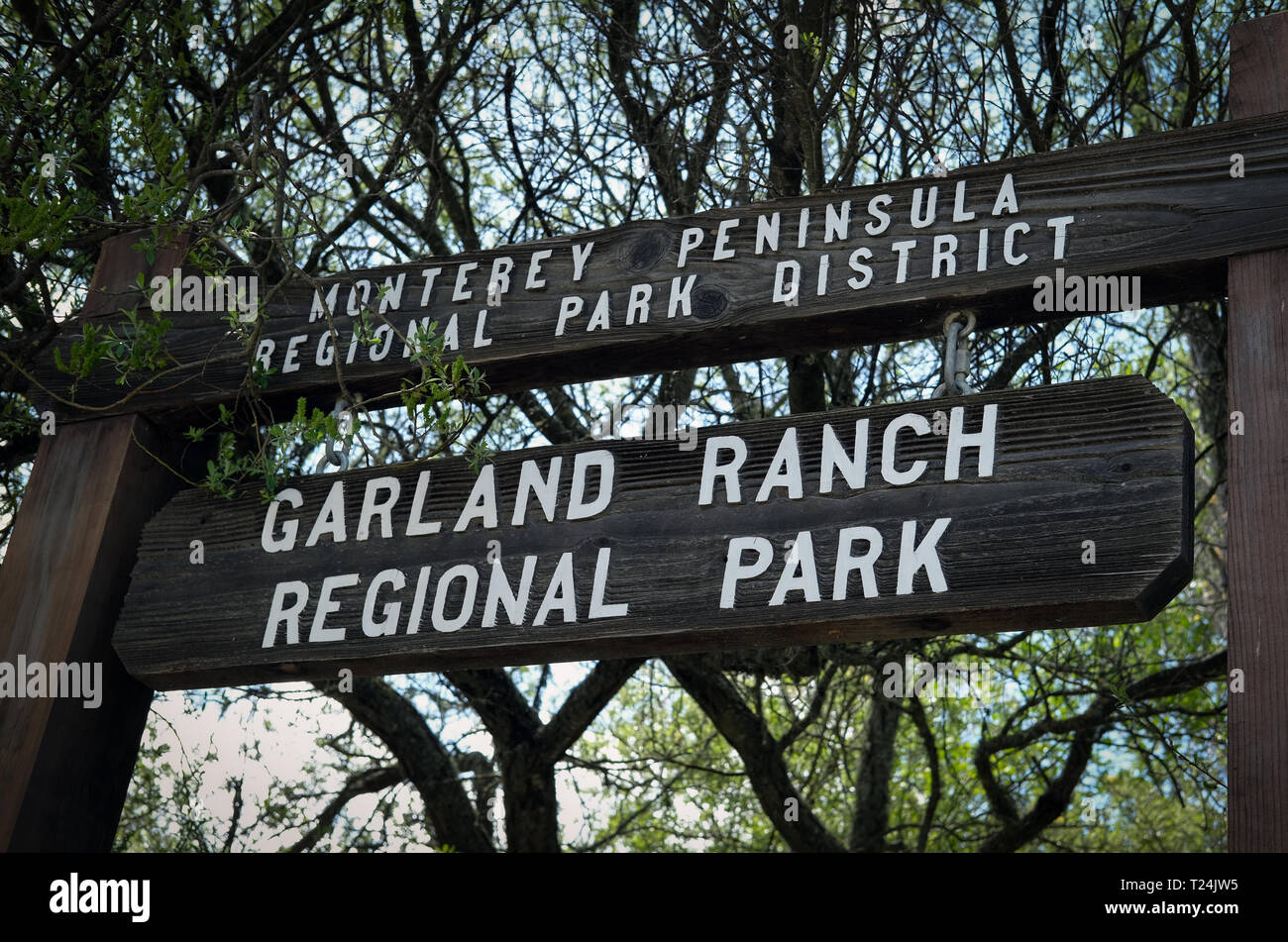 Garland Ranch Regional Park sign in California Stock Photo - Alamy