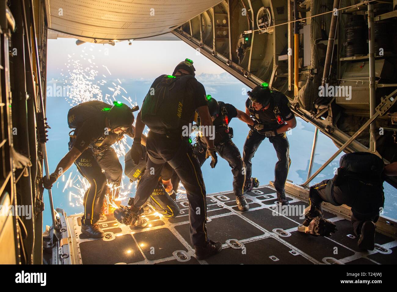 MIAMI (March 27, 2019) Members of the U.S. Navy’s parachute team, the ...