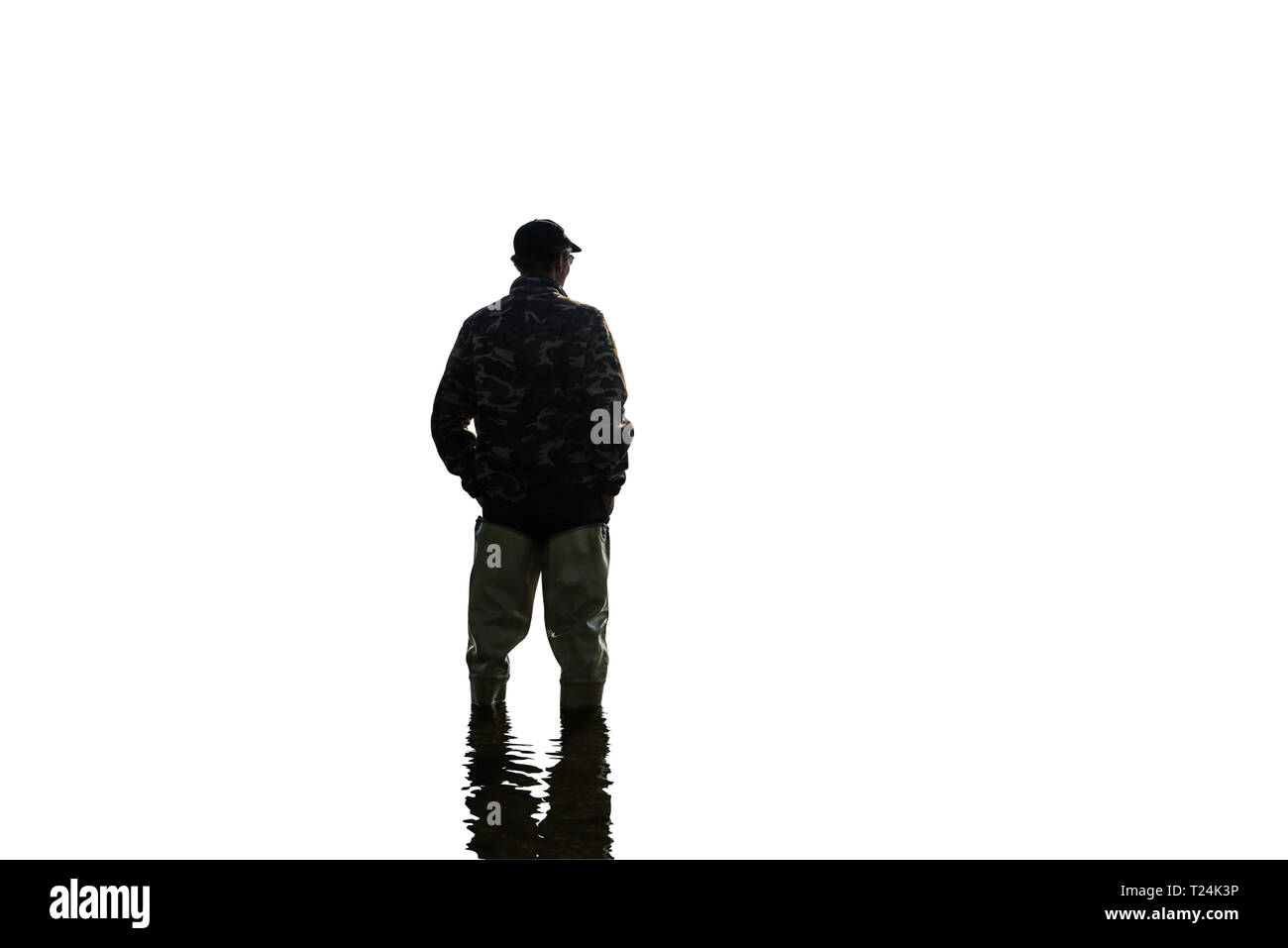 Man with boots isolated on white background, from behind Stock Photo ...