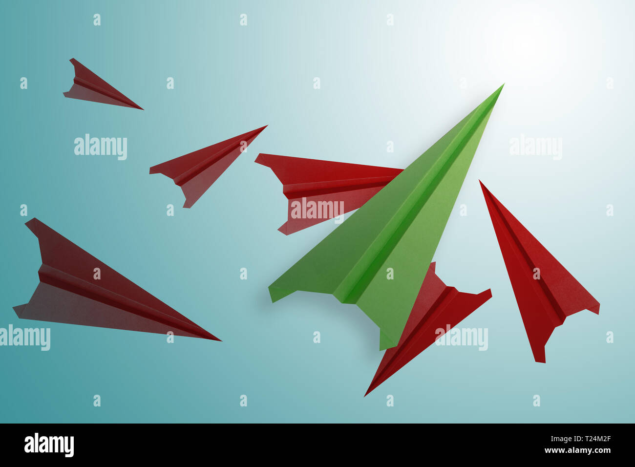 Paper planes fly toward success Stock Photo - Alamy