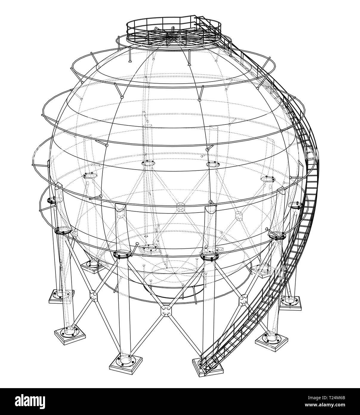 Spherical gas tank outline. Vector Stock Vector Image & Art - Alamy