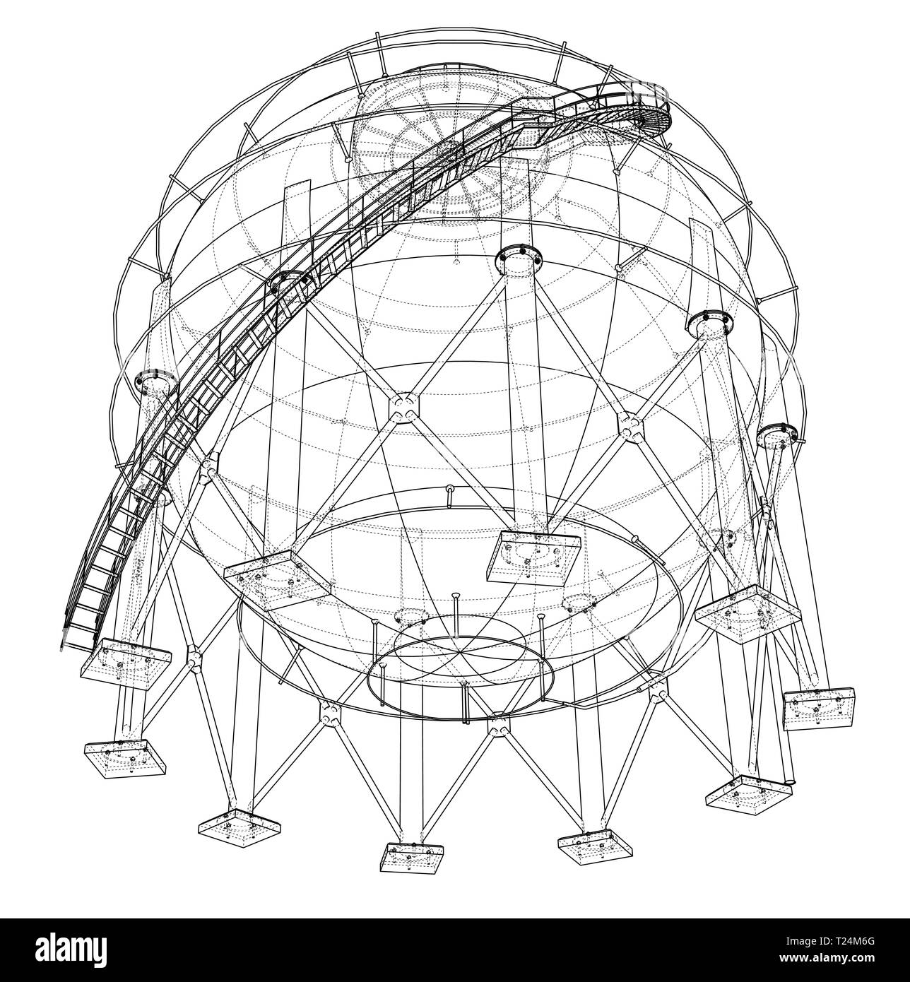 Spherical gas tank outline. Vector Stock Vector Image & Art - Alamy