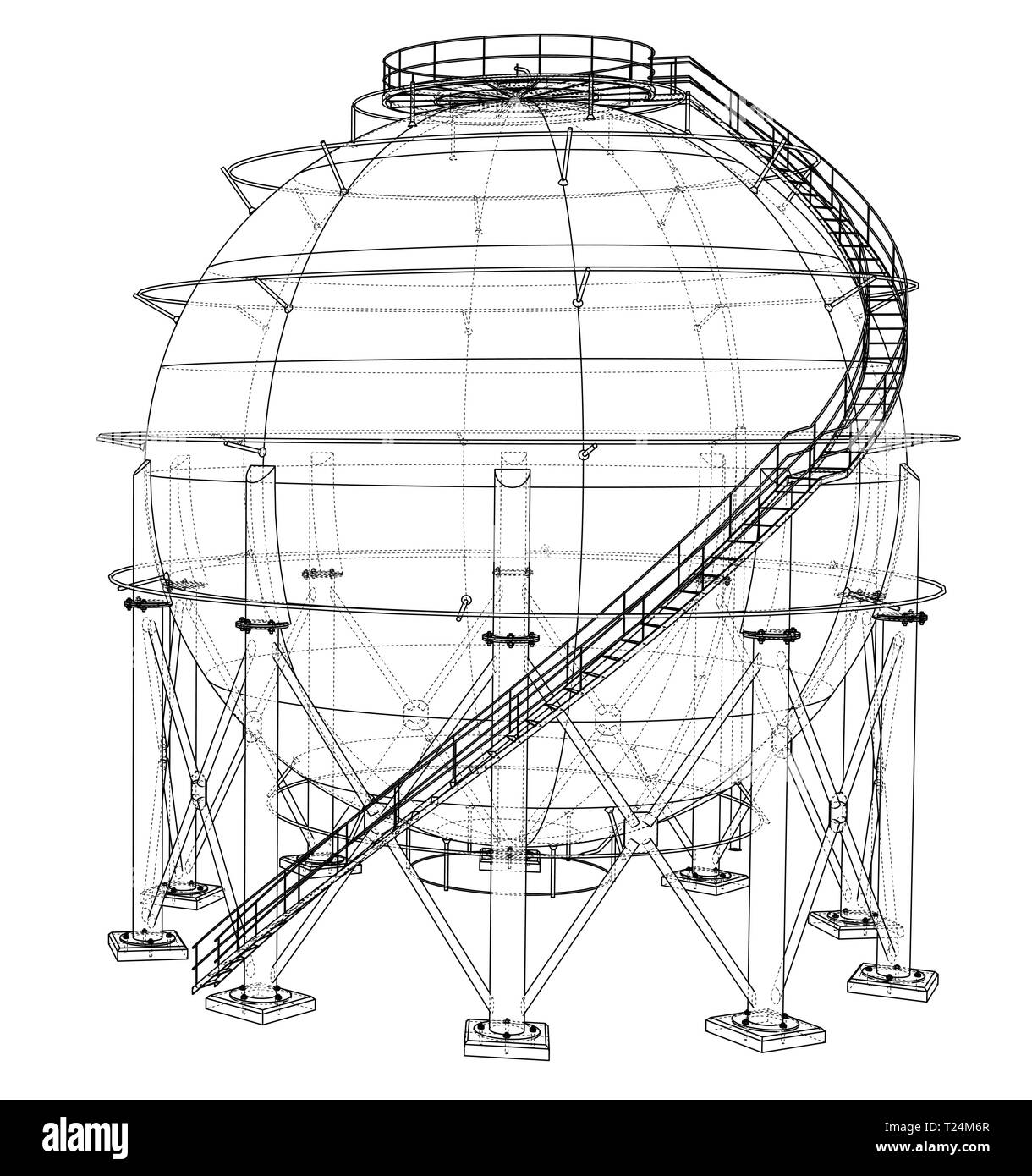 Spherical gas tank outline. Vector Stock Vector Image & Art - Alamy